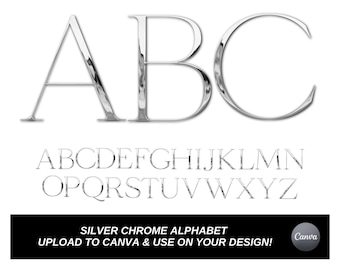 Glassy Silver Chrome Alphabet PNG Clip Art Silver Chrome Letters ...