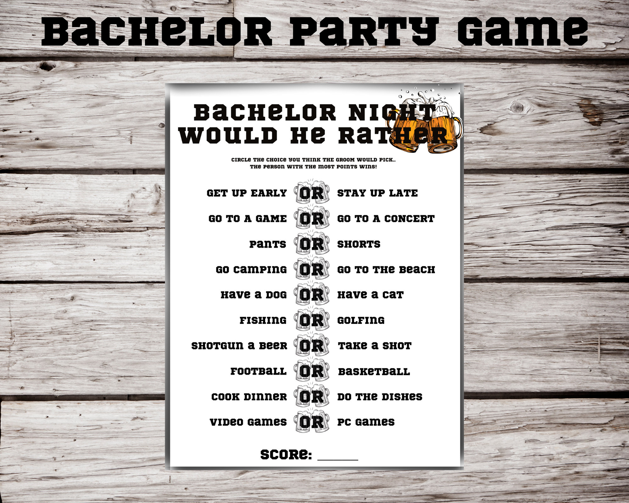 Bachelor Party Games, Who Knows the Groom, Bingo, Scavenger Hunt, Would ...