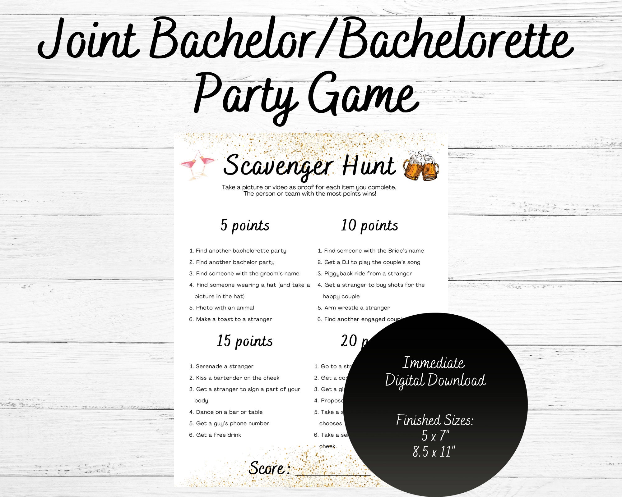 Joint Bachelor/bachelorette Party Game, Jack and Jill Party Game ...