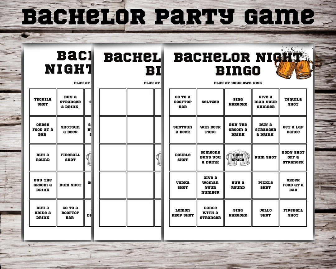 Bachelor Night Bingo, Bachelor Party Game, Bachelor Party, Bingo ...