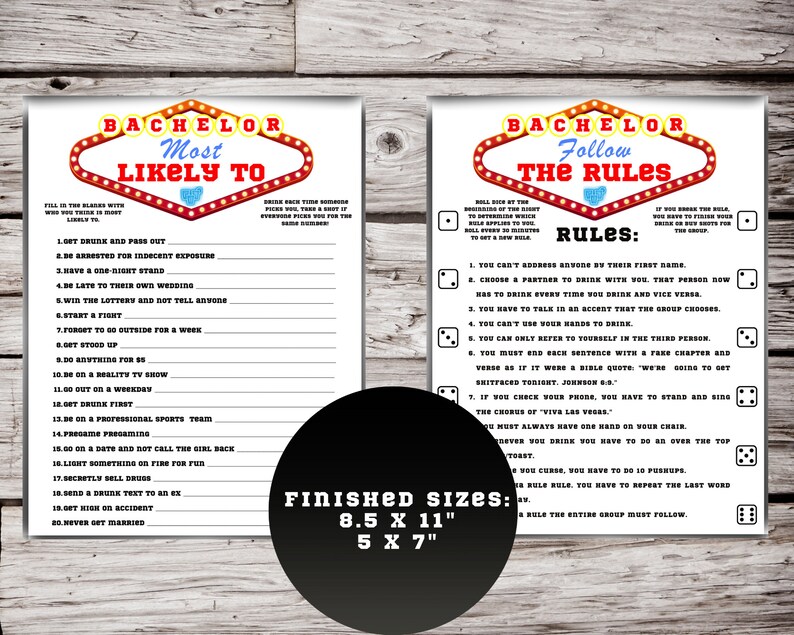 Bachelor Party Games Bundle Pack, Las Vegas Bachelor Party Games ...
