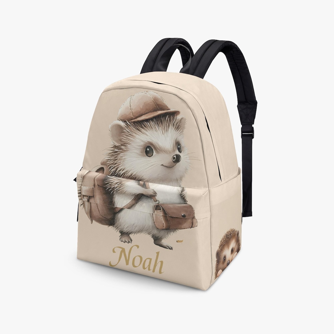 Personalized Hedgehog Backpack / Kids Custom Name Kindergarten Nursery ...