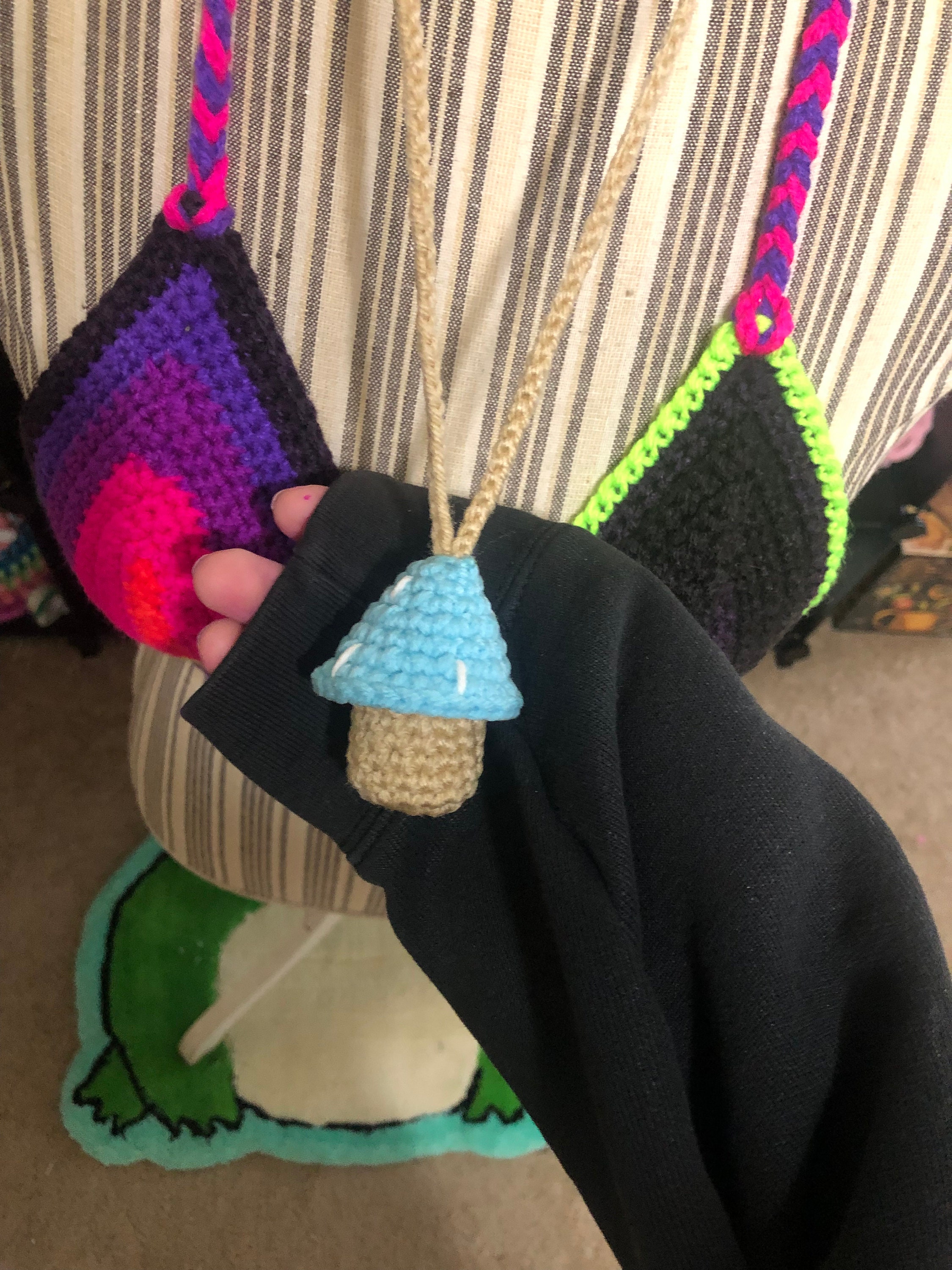 Crocheted Mushroom on the Go Stash Jar Boho Hippie Gift - Etsy