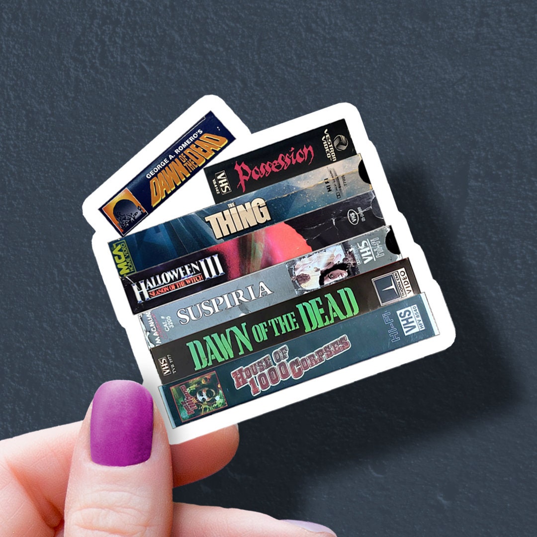 Vintage VHS Horror Stack Sticker Retro Vinyl Decal Horror Movie Fan ...