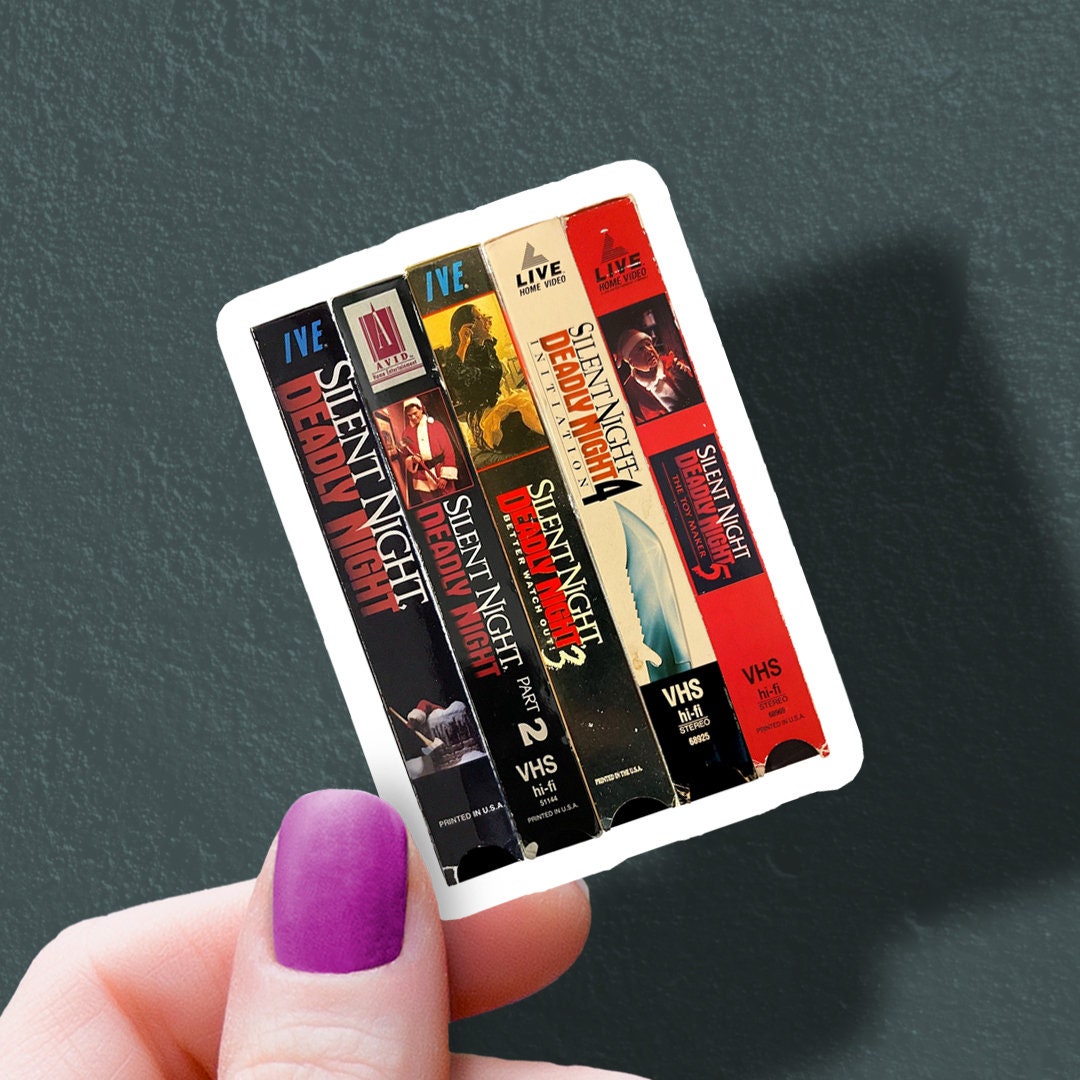 Silent Night Deadly Night VHS Stack Sticker Horror Movie Lover Gift ...