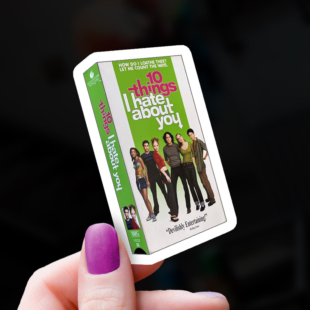 Retro 10 Things I Hate About You Sticker, VHS Tape Decal, 90s Movie Fan ...