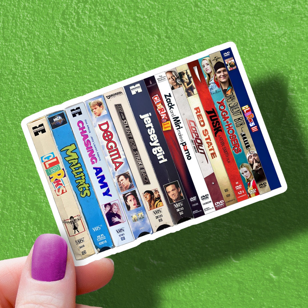 Some Super Cool Kevin Smith VHS and DVD Stack Filmography Sticker Kevin ...
