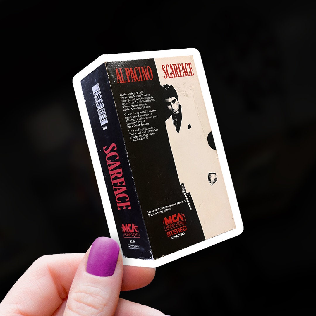Al Pacino Scarface VHS Sticker se envía gratis / Amazing VHS Nostalgia ...