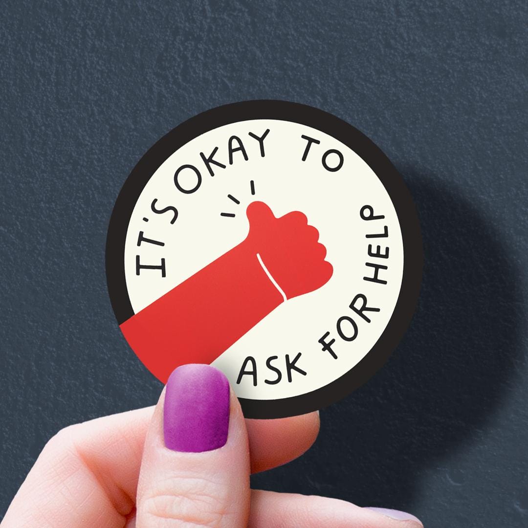 It's Okay to Ask for Help Sticker Positive Affirmation Decal Mental ...
