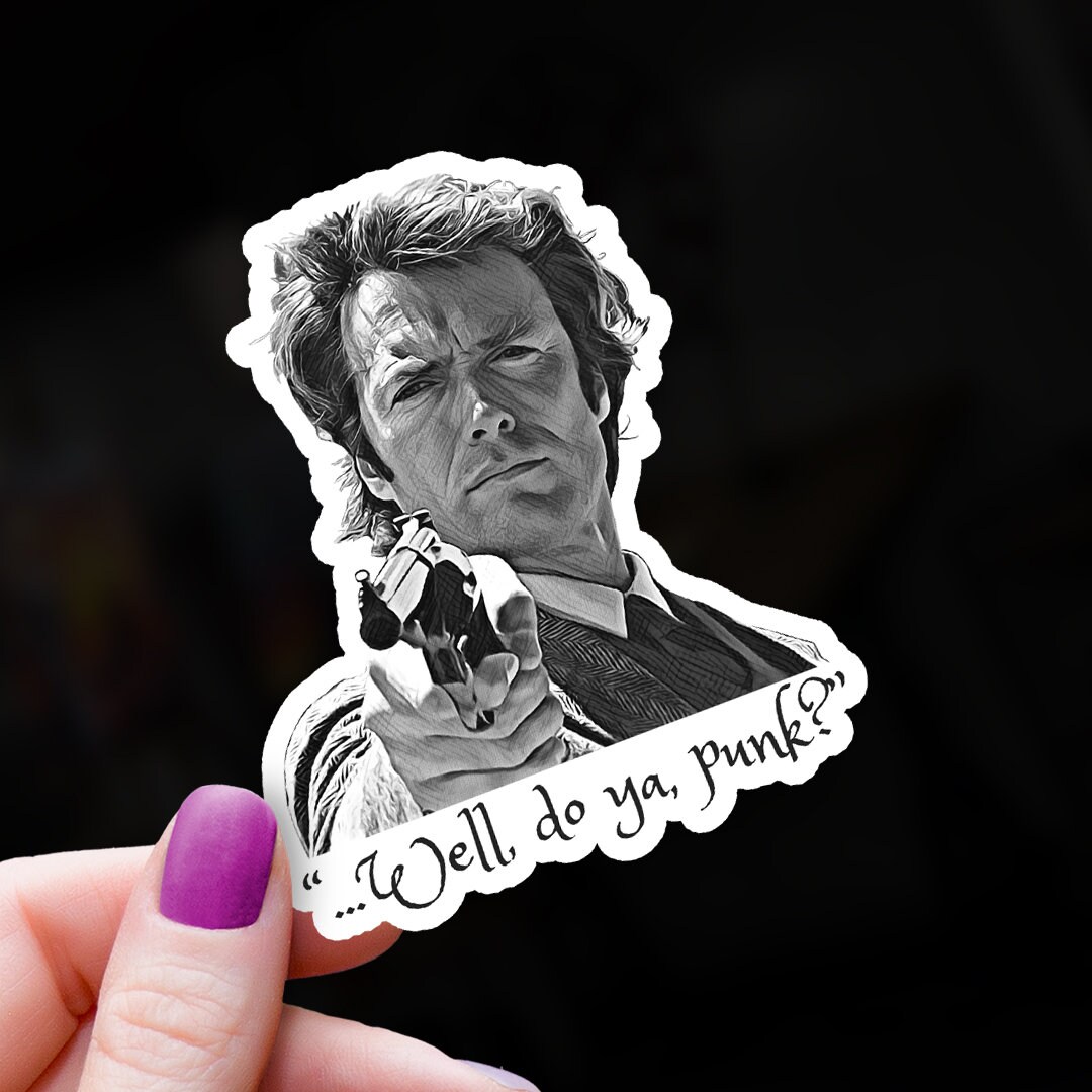 Hand-drawn Dirty Harry Sticker Clint Eastwood Sticker Ships - Etsy