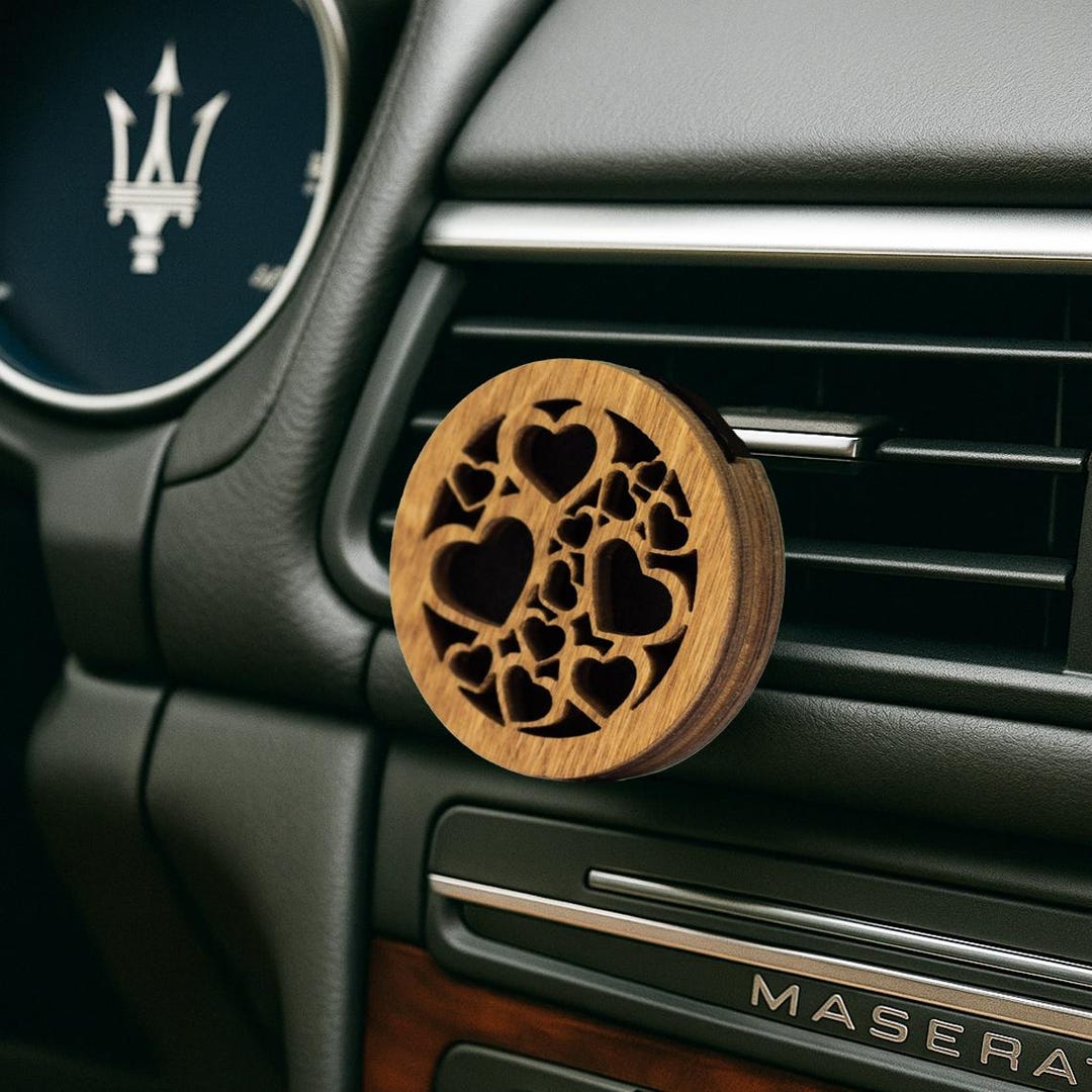 Heart Motiv Wooden Car Diffuser by OKCANART – Wooden Air Freshener With ...