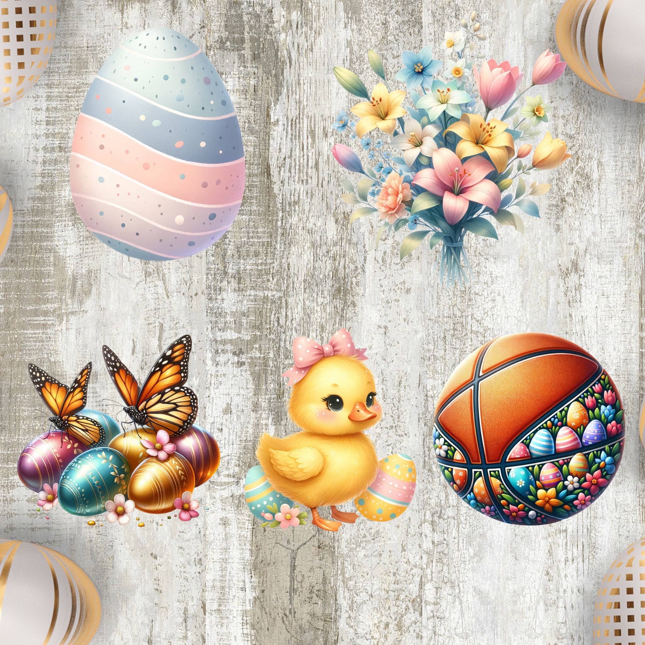 Easter Clipart Easter Pastel Digital PNG Easter POD Files 16 Spring ...