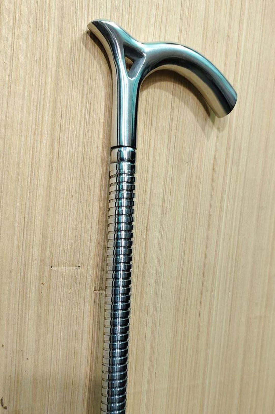 Stainless Steel Walking Cane: Ergonomic Grip, Anti-slip Tip - Etsy UK