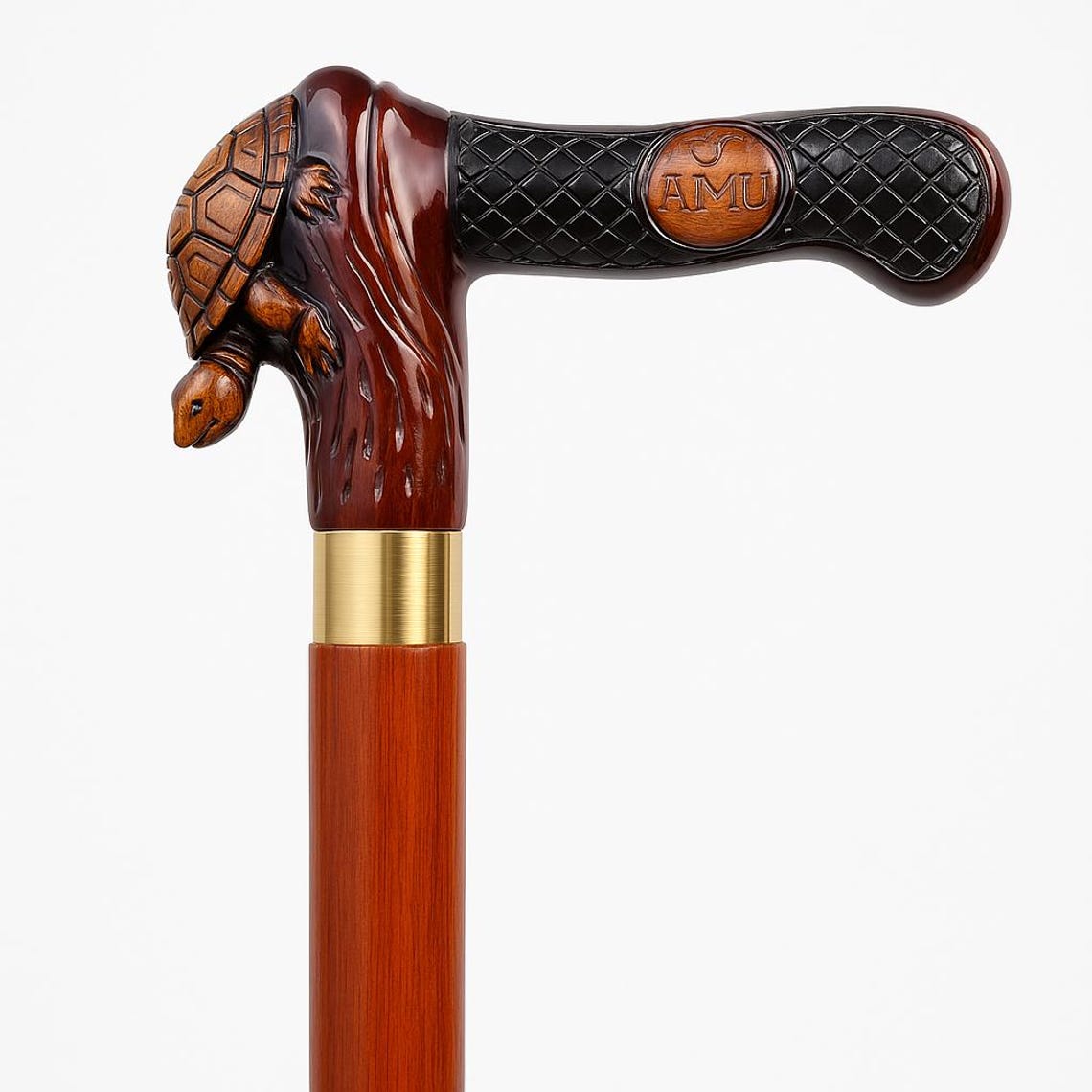 Hand Carved Turtle Walking Stick: Ergonomic Wooden Cane, 36" - Etsy