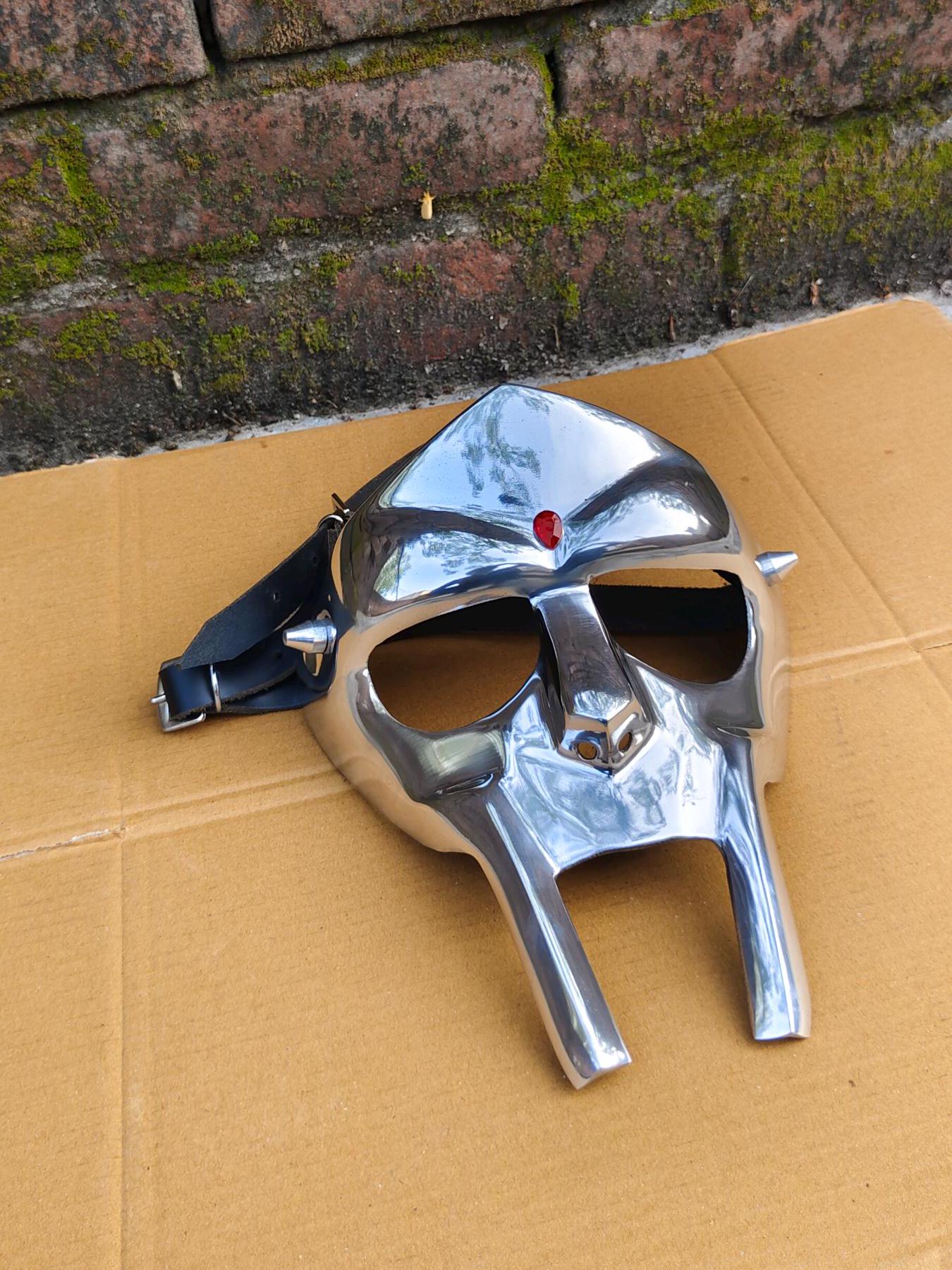 Medieval Gladiator MF Doom Steel Mask Halloween Prop & Cosplay Costume ...