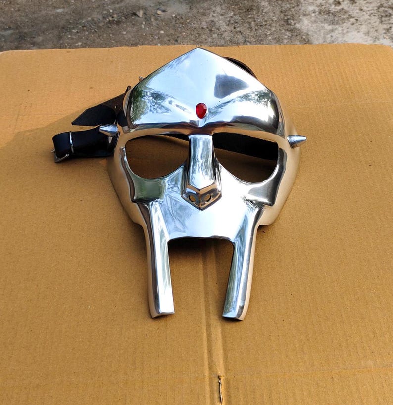 Medieval Gladiator MF Doom Steel Mask Halloween Prop & Cosplay Costume ...