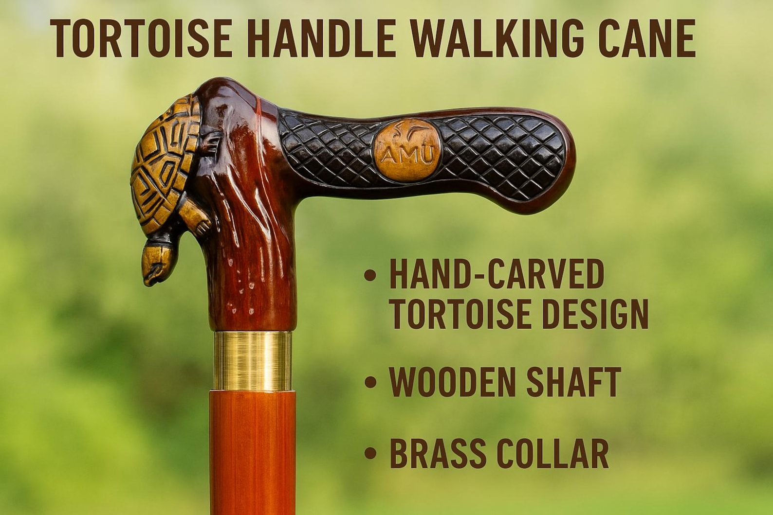 Hand Carved Turtle Walking Stick: Ergonomic Wooden Cane, 36" - Etsy