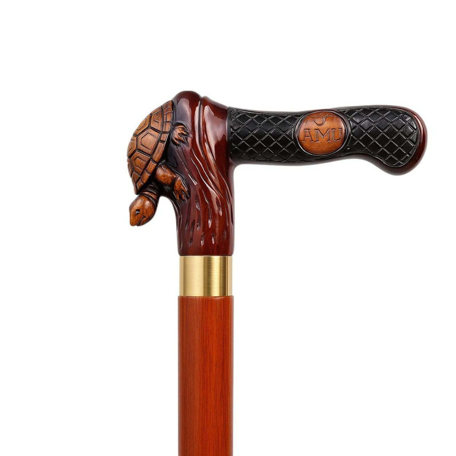 Hand Carved Turtle Walking Stick: Ergonomic Wooden Cane, 36" - Etsy