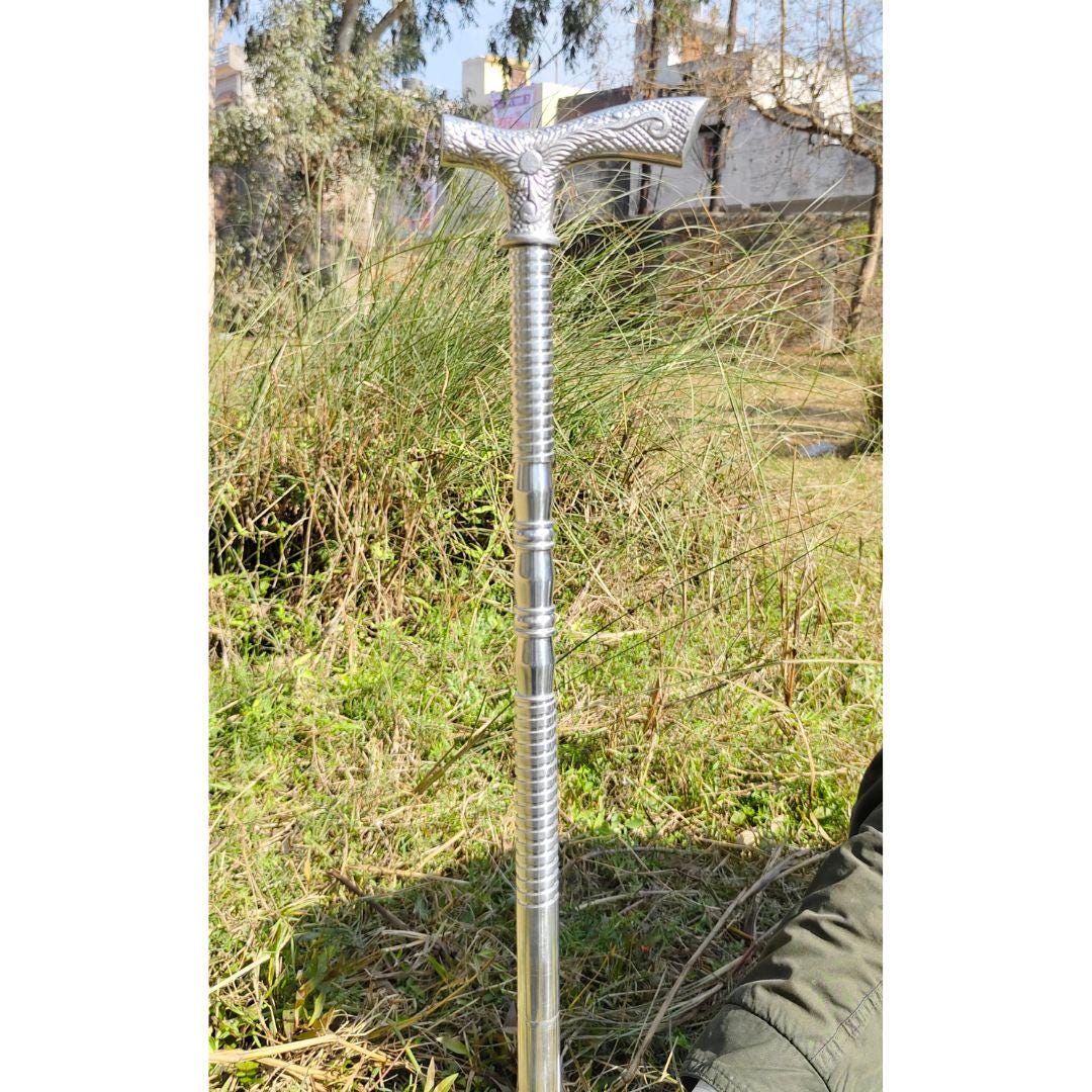 Elegant Aluminum Walking Stick: Ornate Floral Handle, Lightweight ...