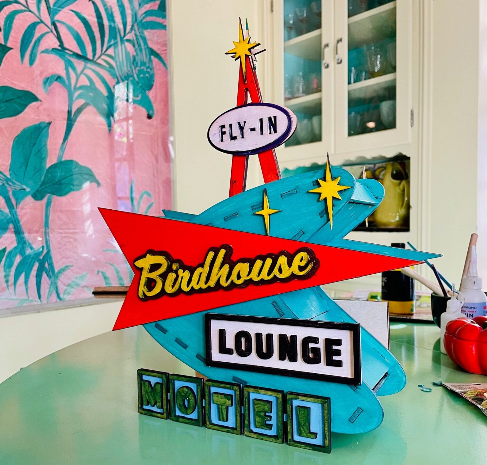 Atomic Lounge Birdhouse Retro Sign Plans - Etsy