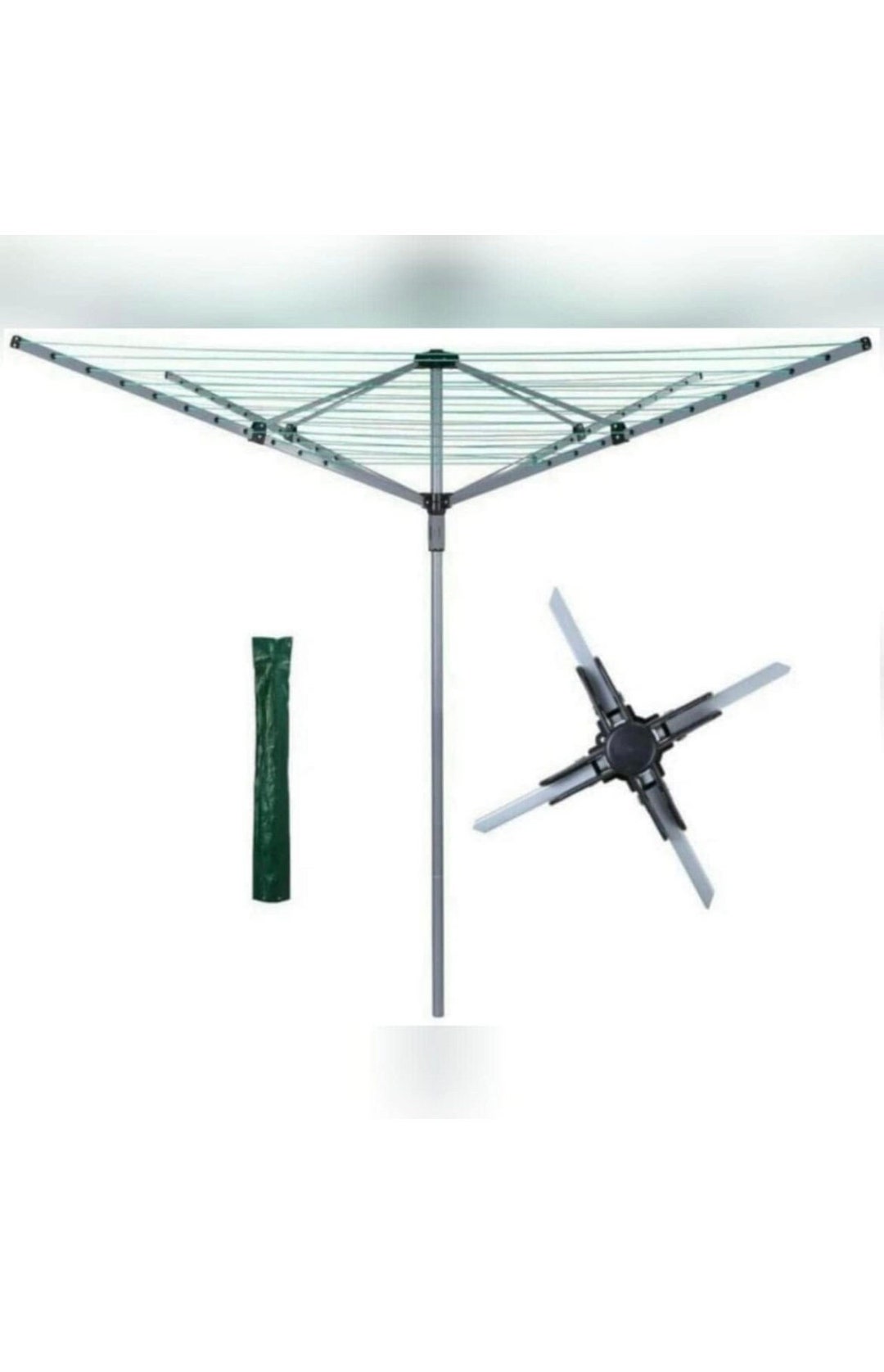 50M Heavy Duty Rotary Clothes Airer, Folding 4 Arm Rotary Washing Line ...