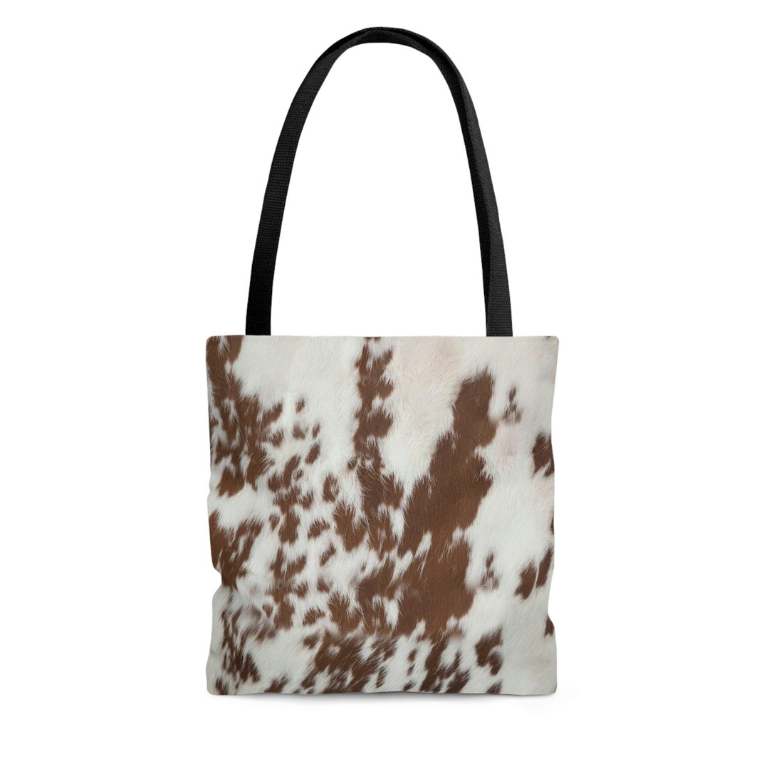 AOP Tote Bag Cow Hide Look Bag Animal Print Bag Fun Cow - Etsy