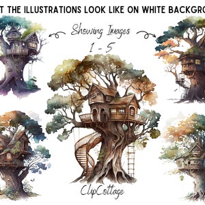 20 Treehouses Clipart Bundle - Cute Whimsical PNG Sublimation ...
