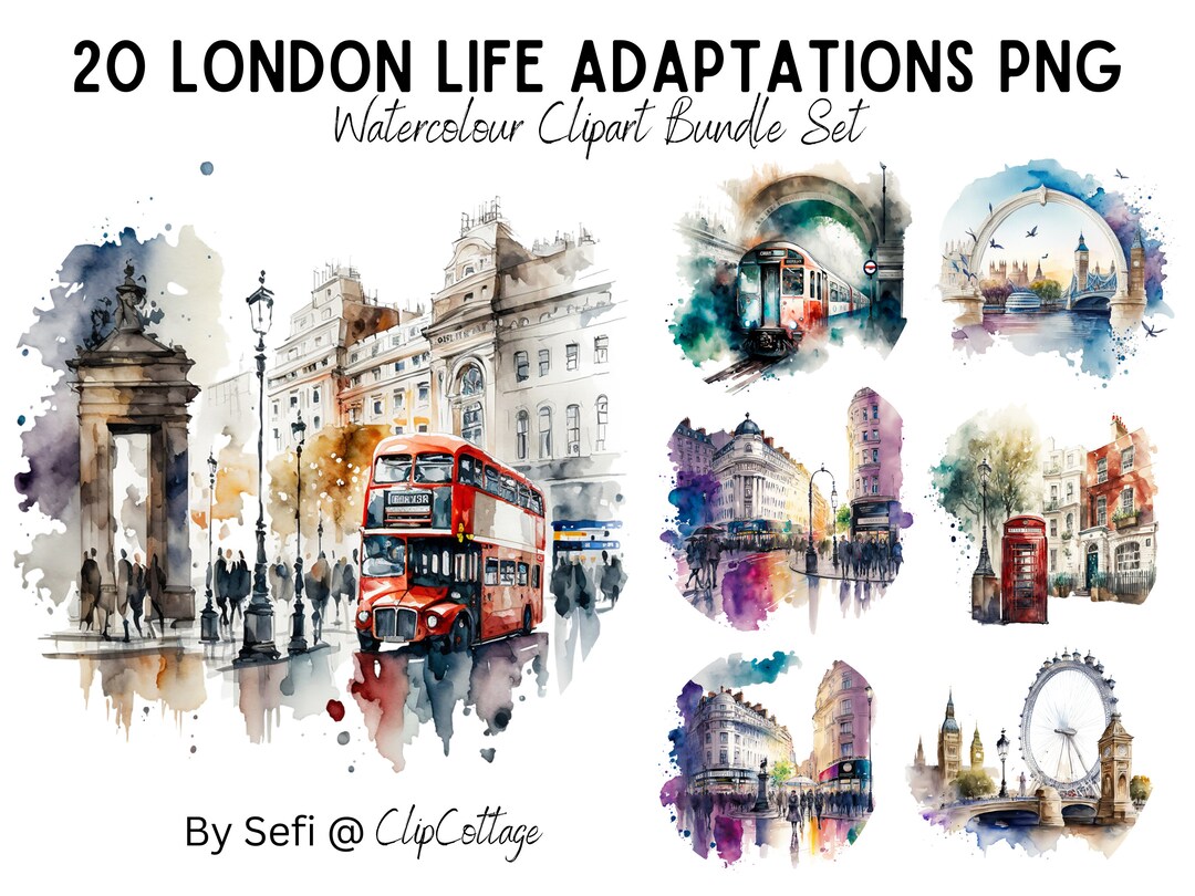 London Travel Clipart PNG Sublimation Bundle 20 Transparent - Etsy