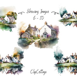 Cottage Clipart PNG Sublimation Bundle | 20 Transparent Landscape ...
