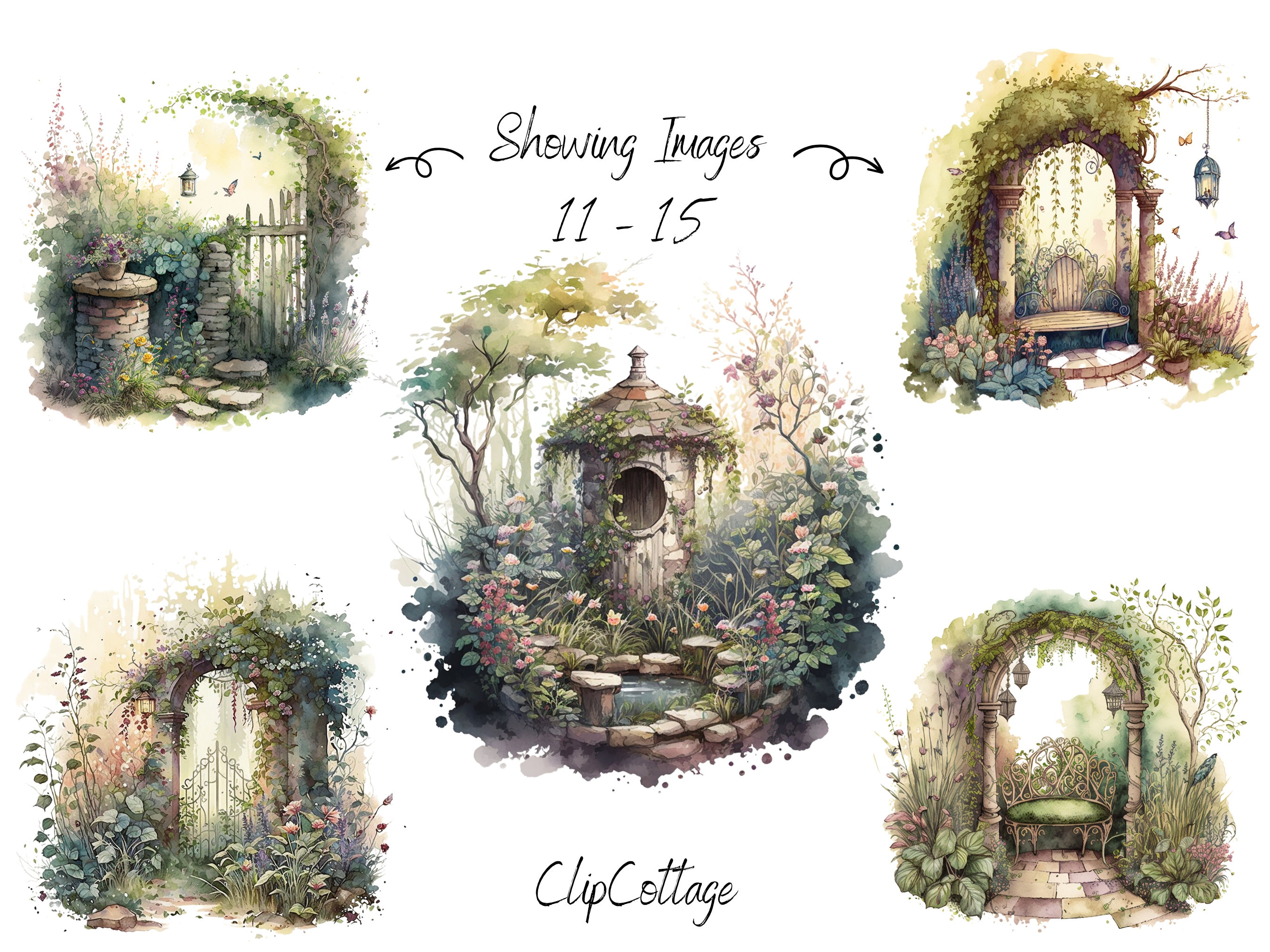 Secret Garden Clipart PNG Sublimation Bundle | 20 Transparent ...