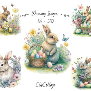 Easter Bunny Clipart PNG Sublimation Bundle | 20 Transparent Easter ...