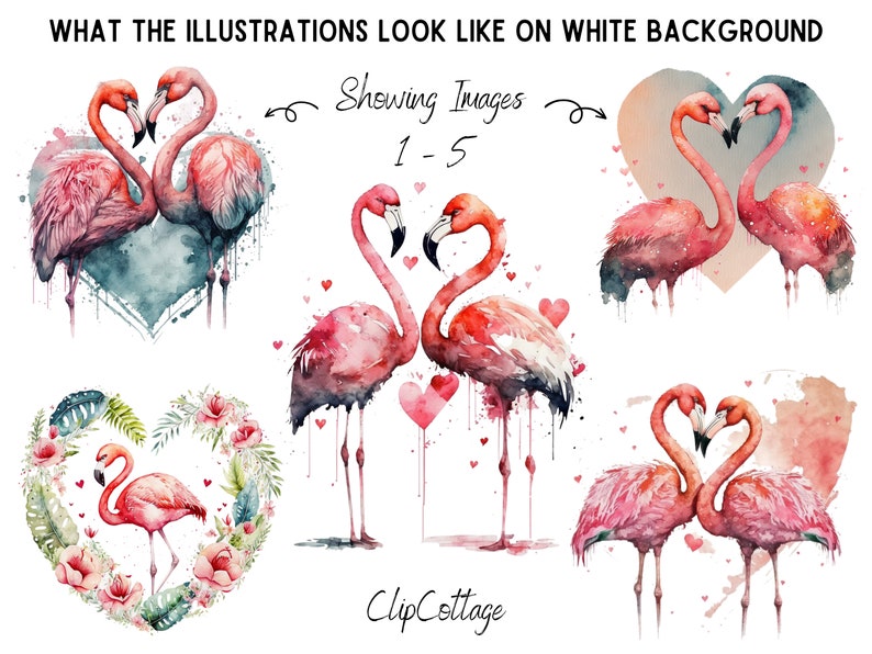 Valentines Flamingos Clipart PNG Sublimation Bundle 20 - Etsy
