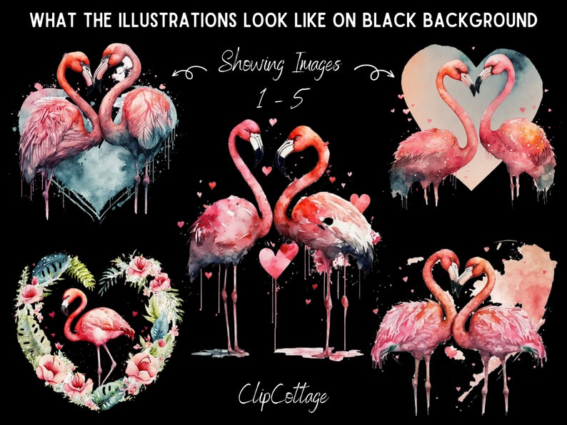 Valentines Flamingos Clipart PNG Sublimation Bundle 20 - Etsy