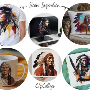 20 Apache Indians Clipart Bundle - Native American PNG Sublimation ...