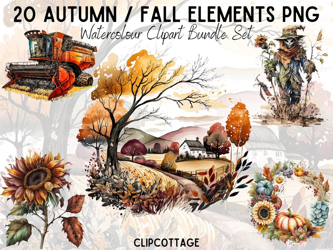 20 Autumn/fall Elements Clipart Bundle - Stunning High-quality PNG ...