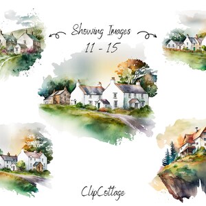 Cottage Clipart PNG Sublimation Bundle | 20 Transparent Landscape ...