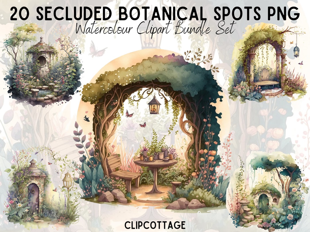 Secret Garden Clipart PNG Sublimation Bundle | 20 Transparent ...