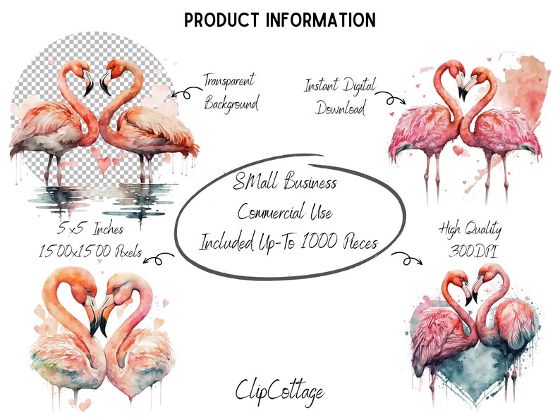 Valentines Flamingos Clipart PNG Sublimation Bundle 20 - Etsy