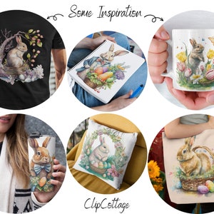 Easter Bunny Clipart PNG Sublimation Bundle | 20 Transparent Easter ...