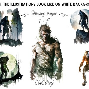 20 Werewolves Clipart Bundle - Fantasy Werewolf PNG Sublimation ...