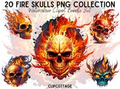 Outlaw Biker Skull, Flaming Wings, Instant Download, Digital Graphics ...