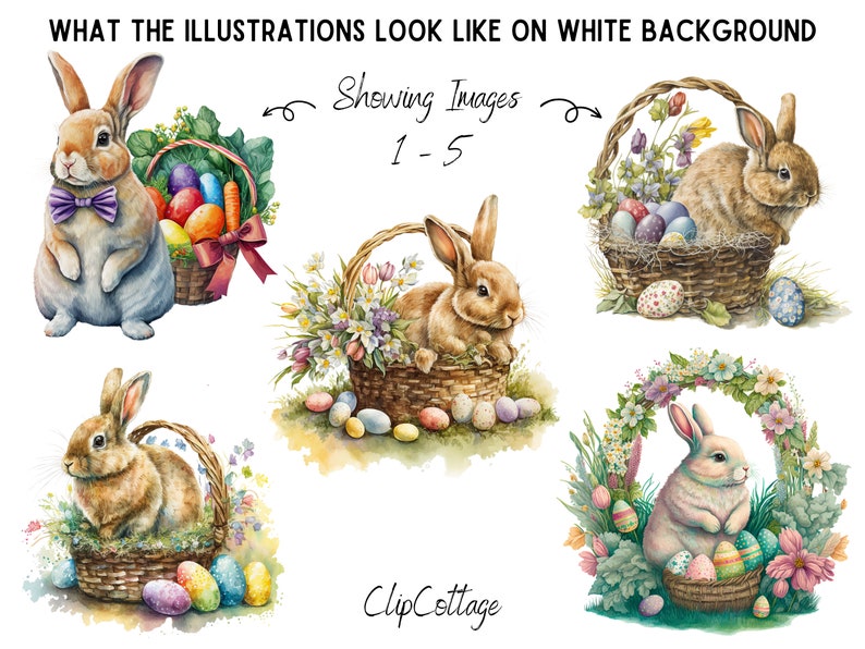 Easter Bunny Clipart PNG Sublimation Bundle | 20 Transparent Easter ...