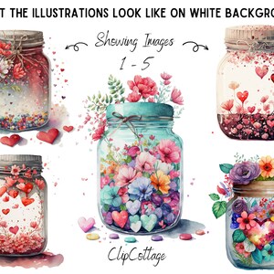 Valentine Jars Clipart PNG Sublimation Bundle | 20 Transparent Hearts ...
