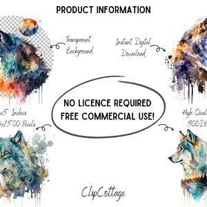 20 Wolf Clipart Bundle - Majestic Wolves PNG Sublimation Illustrations ...