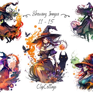 20 Mystical Witches Clipart Bundle - Halloween Witch PNG Sublimation ...