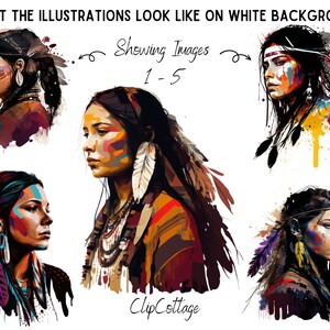 20 Apache Indians Clipart Bundle - Native American PNG Sublimation ...