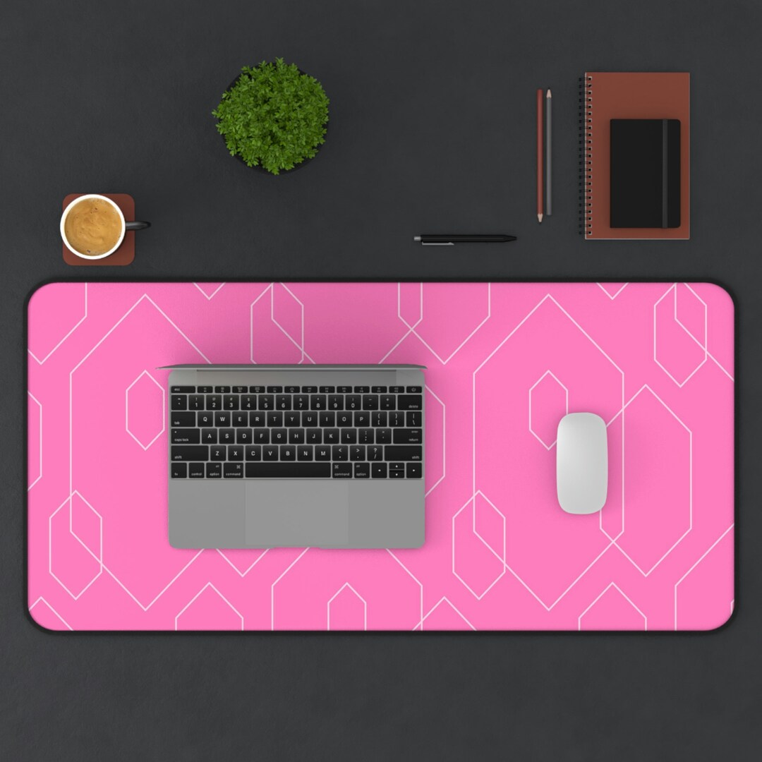 Hot Pink Desk Mat | Office Desk Mat | Minimalistic Design | Cute Desk ...