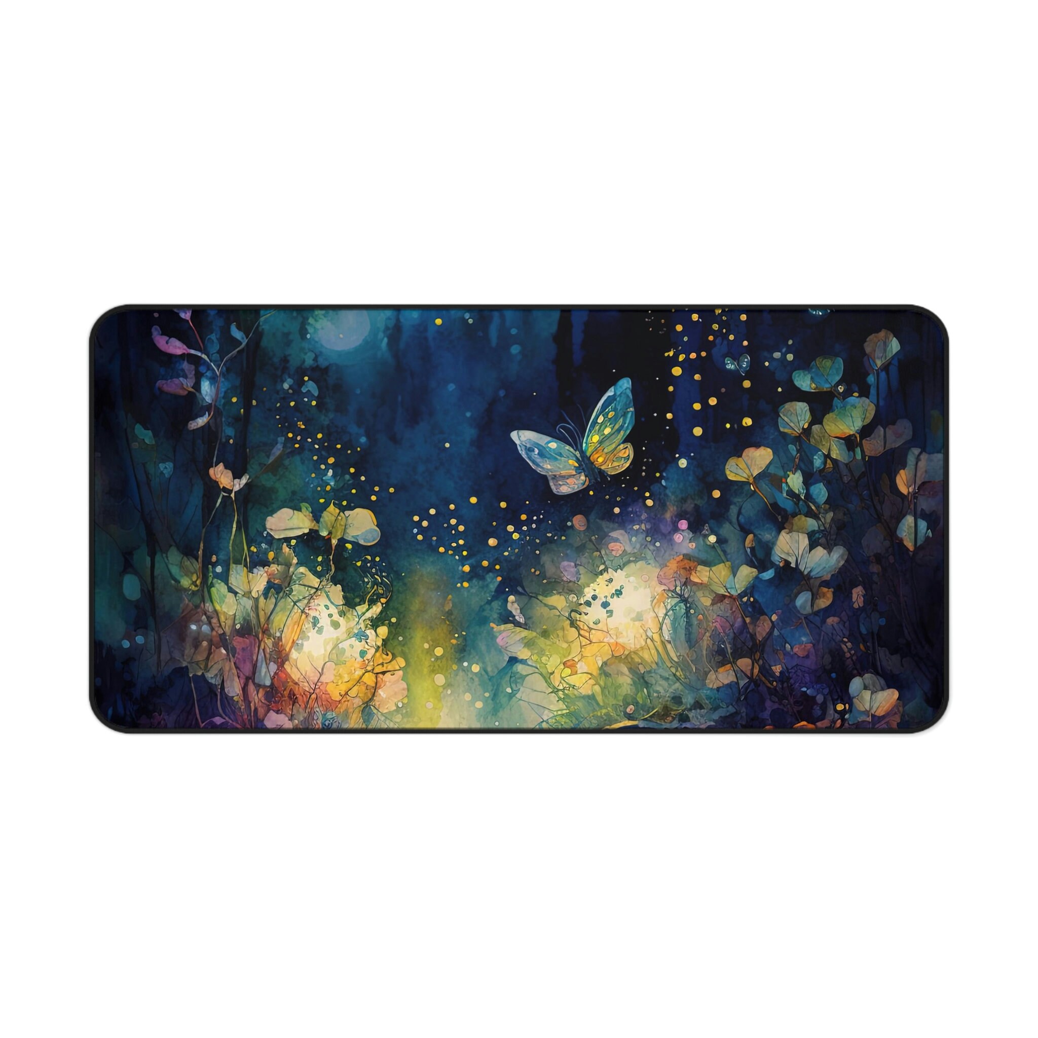 Butterfly Magical Desk Mat, Cottagecore, Flower Desk Mat, Fern Computer ...