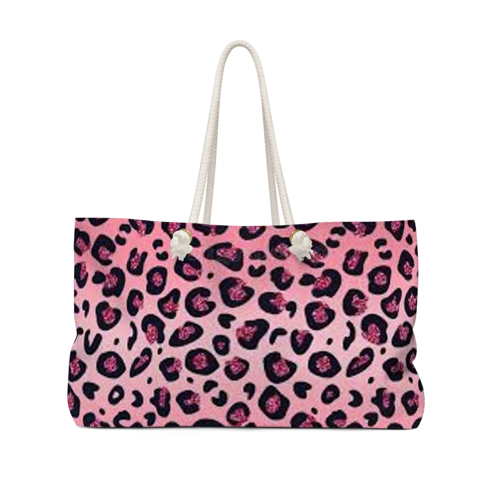 Weekender Bag, Leopard Print Bag, Pink Leopard Bag, Travel Bag, Big Bag ...