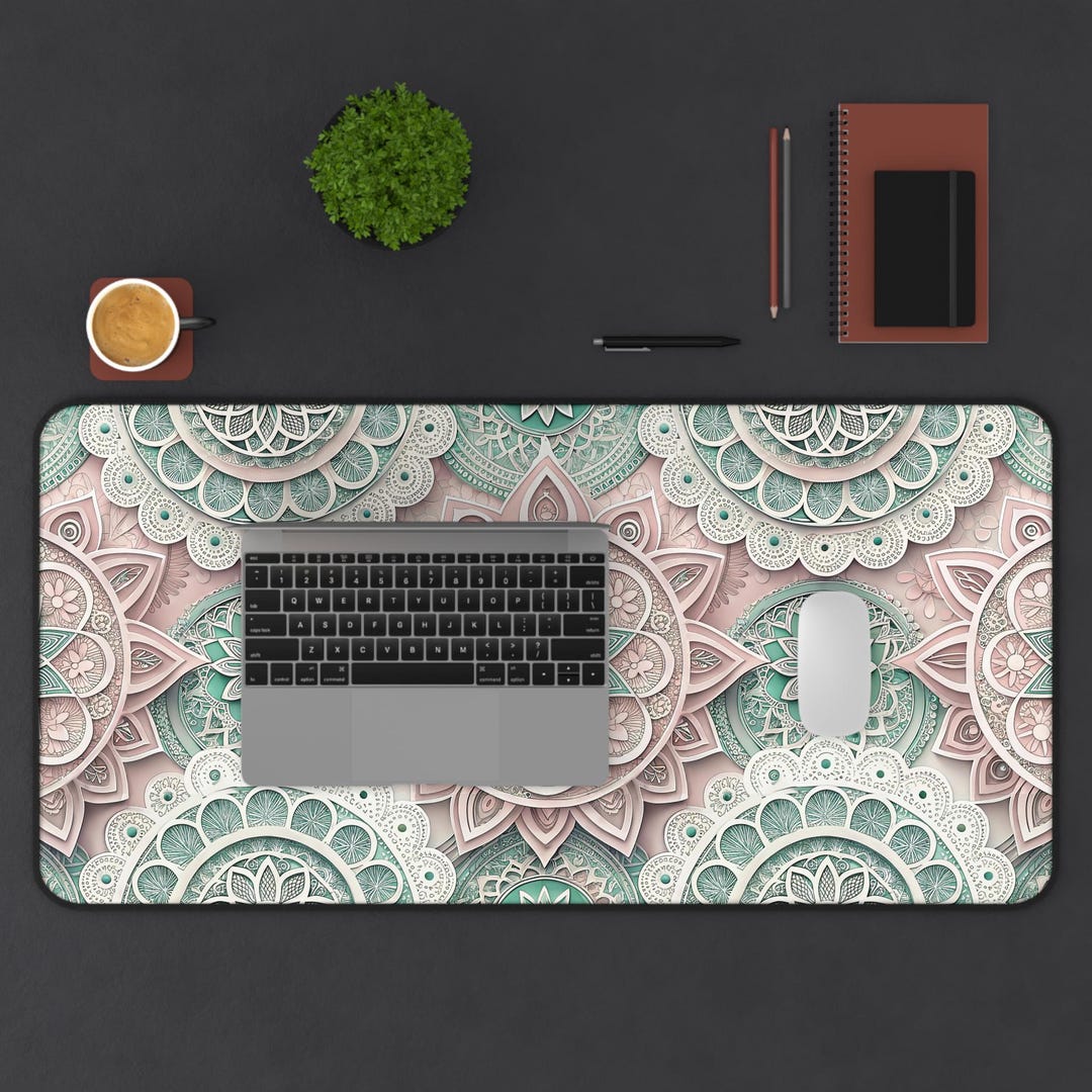 Mandala Mouse Pad Aesthetic Desk Mat Boho Geometric Pattern Minimalist ...